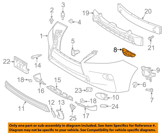 Lexus TOYOTA OEM 13-15 RX350 Front Bumper-Side Retainer Bracket Left ...