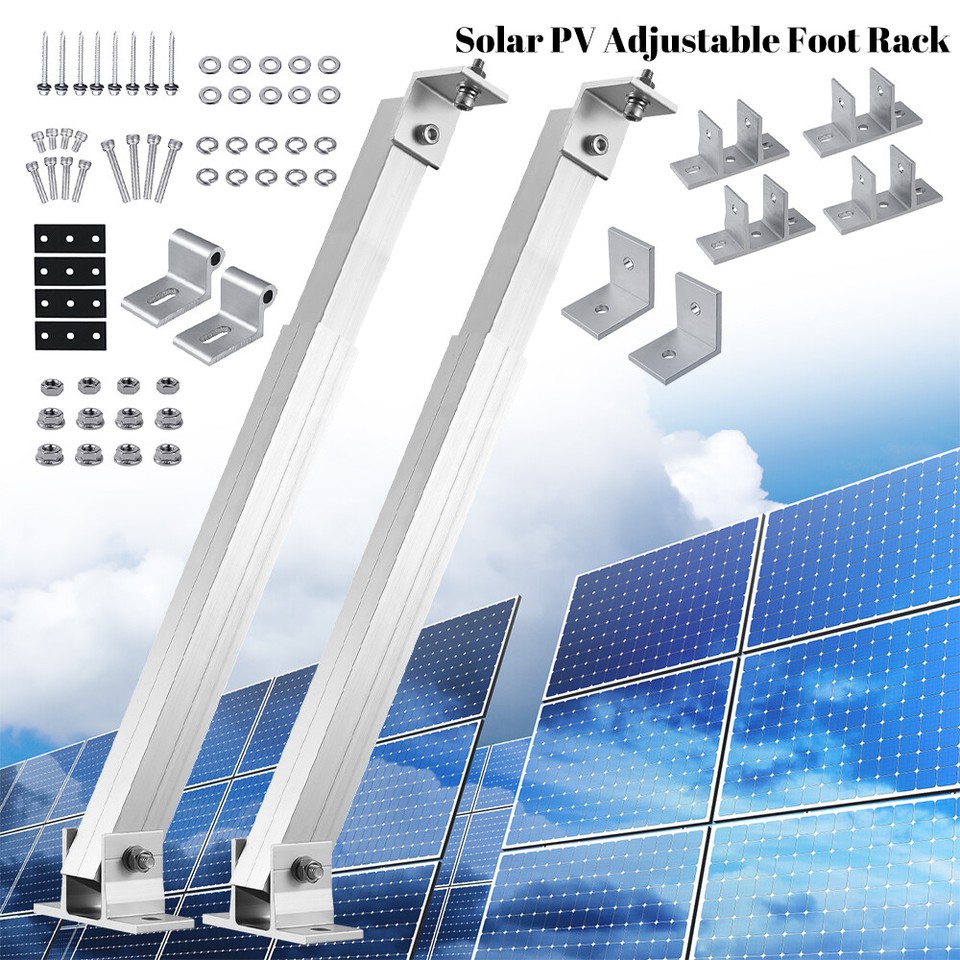 Pair Solar Panel Mounting Bracket Adjustable Angle Tilt Mount Fixing ...