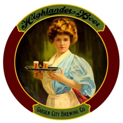 Highlander Beer, Garden City Brewing Co. NEW Sign: 14" Round USA STEEL ...