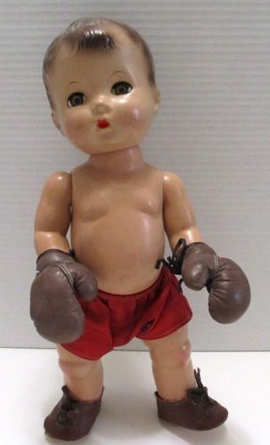 Vintage Effanbee 13” Boy Boxer Composition Doll w/ Original Boxing ...