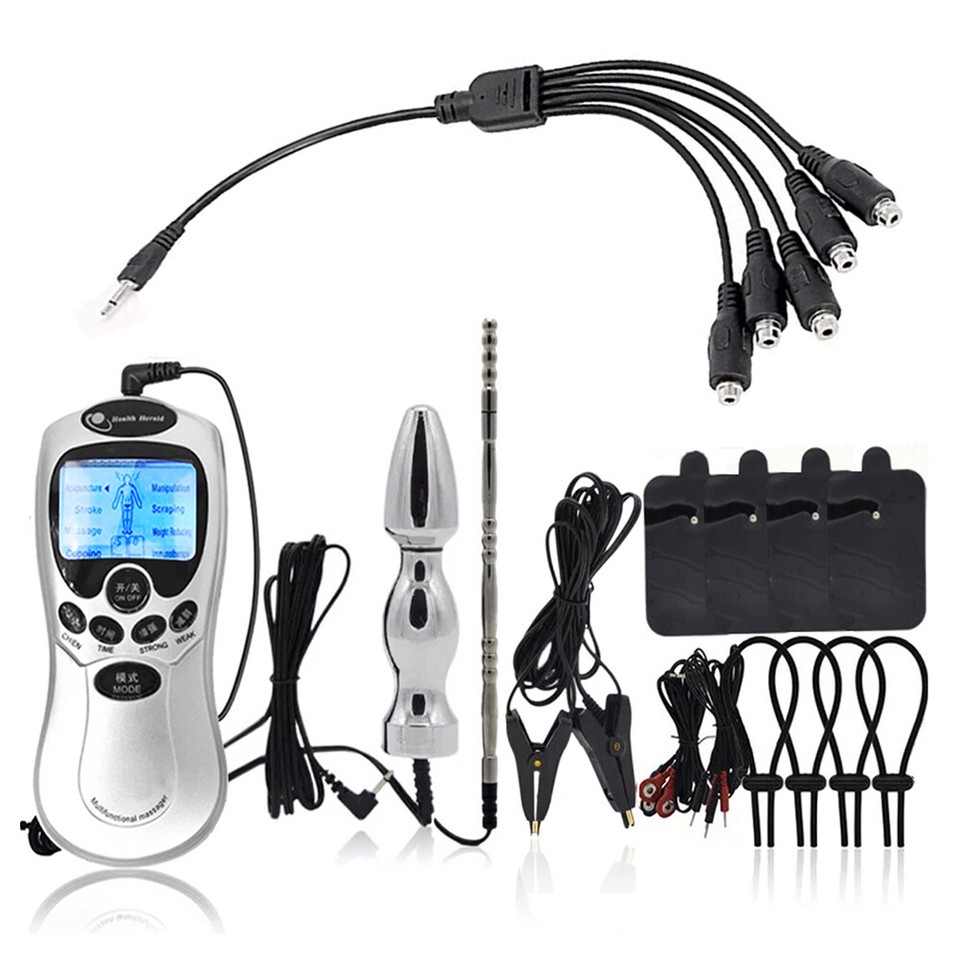 Luxury Estim Sex Electric Stimulation Kits with 5 in 1 Connector Estim ...