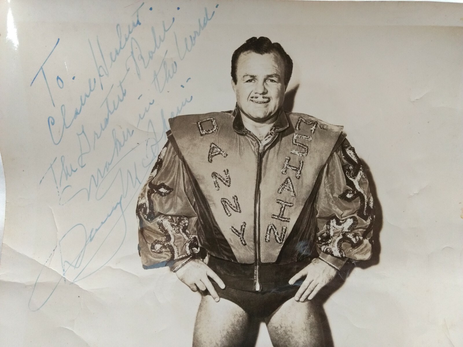 Danny Mcshain Signed Photo Famous Wrestler NWA 1930s June Byers Mary ...