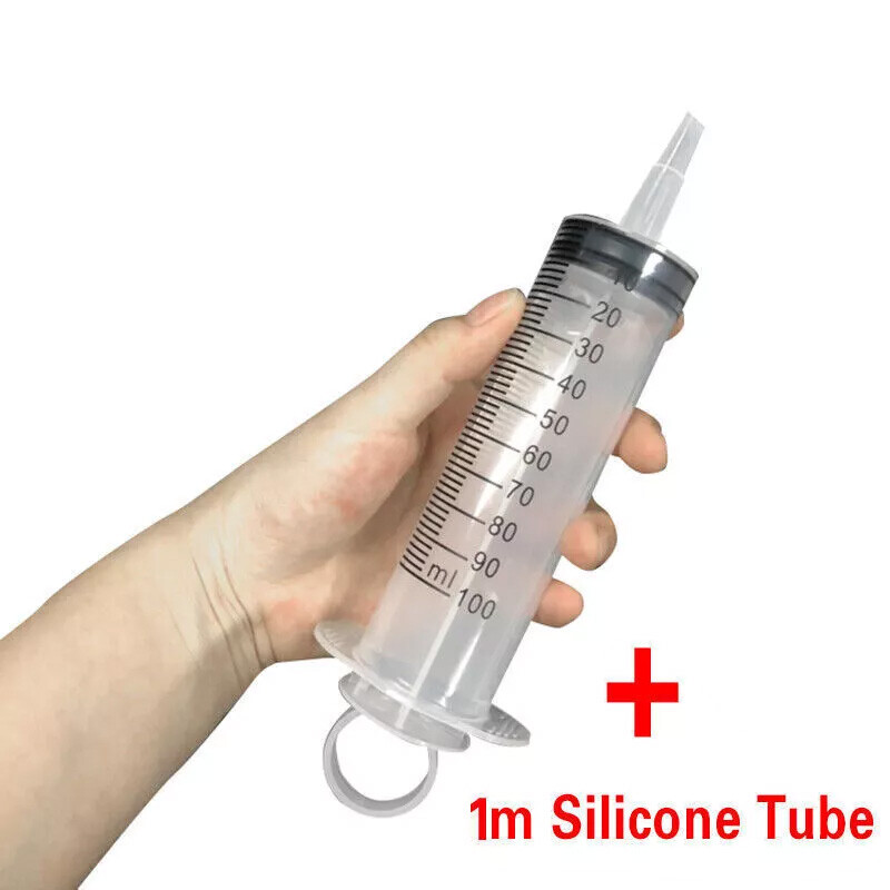 100ml -500ml Tube Reusable Large Syringe Hydroponics Nutrient Measuring ...