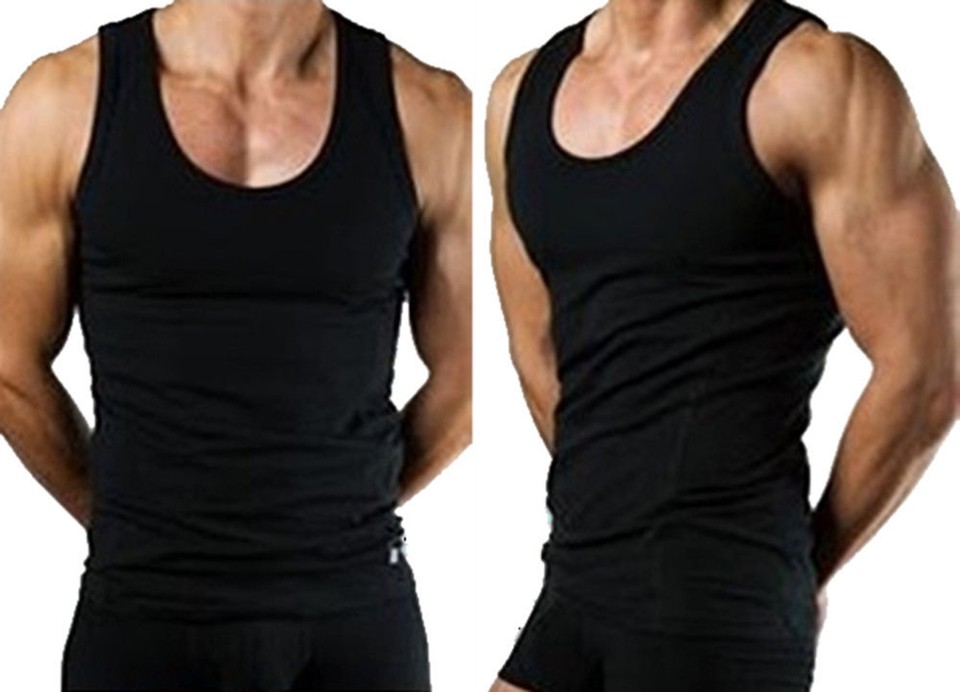 100% Pure Cotton Mens Boys 6 Pack Vests Gym Top Summer Training S M L ...