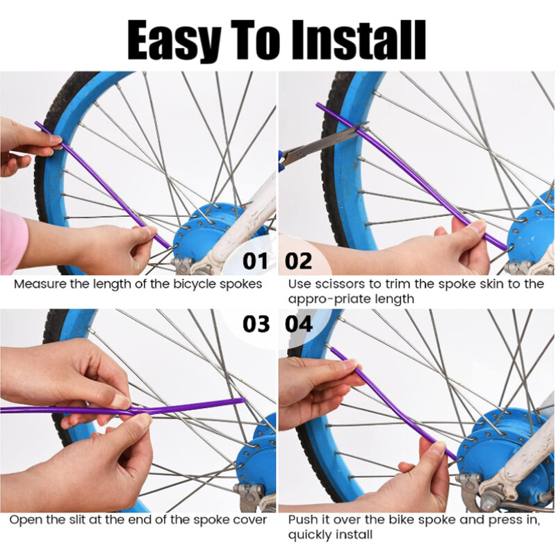 72Pcs Motorcycle Dirt Bike Spoke Skins Covers Wraps Wheel Rim Guard ...