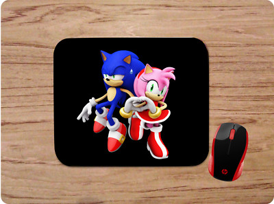 SONIC THE HEDGEHOG & AMY CUSTOM PC MOUSE PAD DESK MAT HOME SCHOOL ...