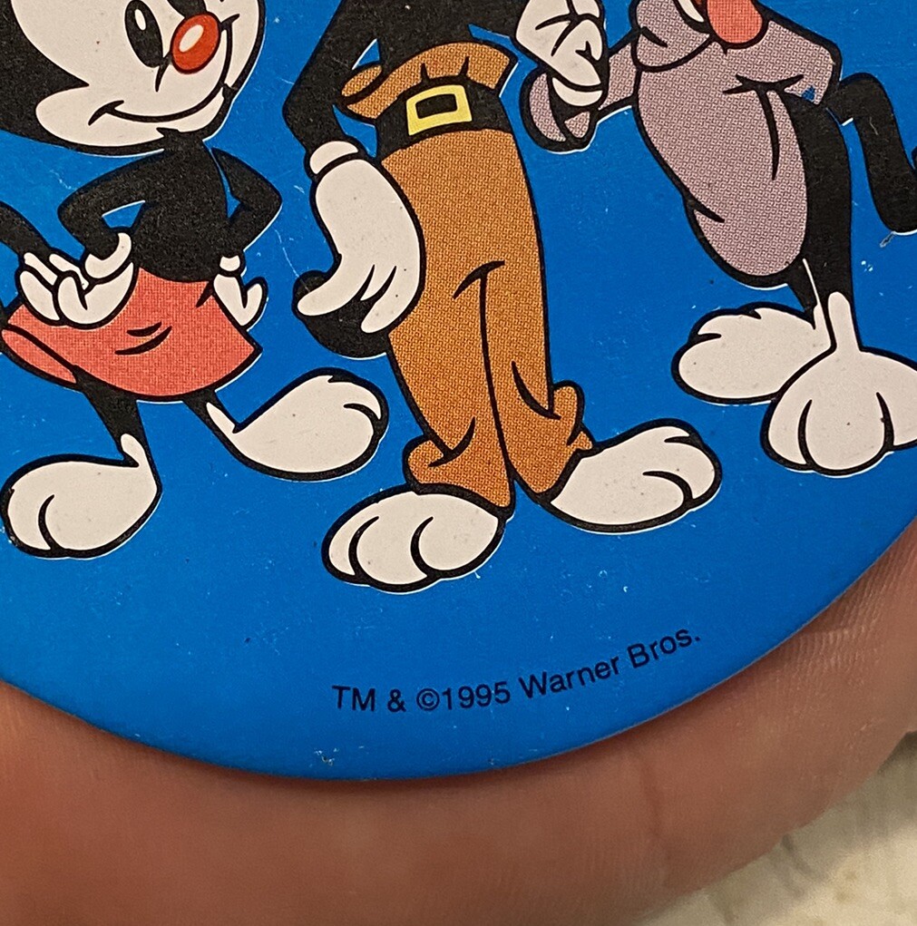 VINTAGE ANIMANIACS CARTOON PIN BACK BUTTON WARNER BROS 1995 3” REN ...