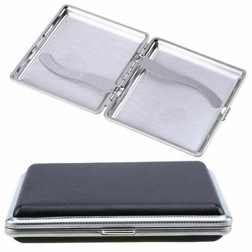 3.3" Leather Cigar Cigarette Tobacco Case Holder Pocket Box For 20 ...