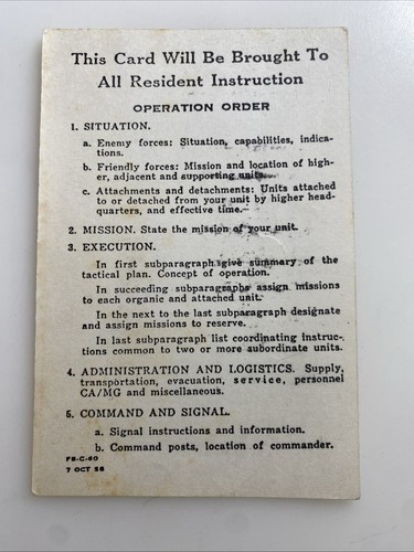 Vintage Troop Leading Steps Card To Residents Military Memorabilia ab8p ...