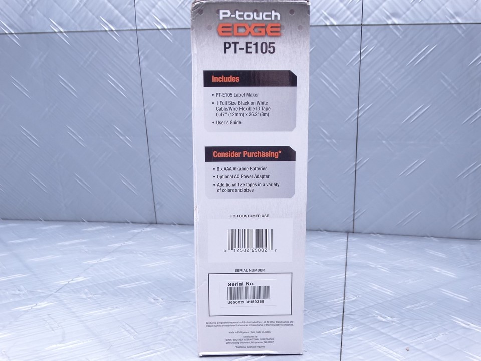 Brother Label Maker P-Touch Edge Handheld Industrial Monochrome PT-E105 ...