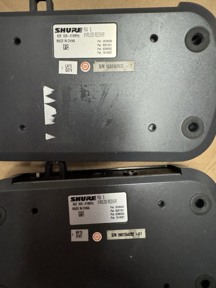 Shure Wireless System PG4-S Receiver and PG1 Transmitter | eBay