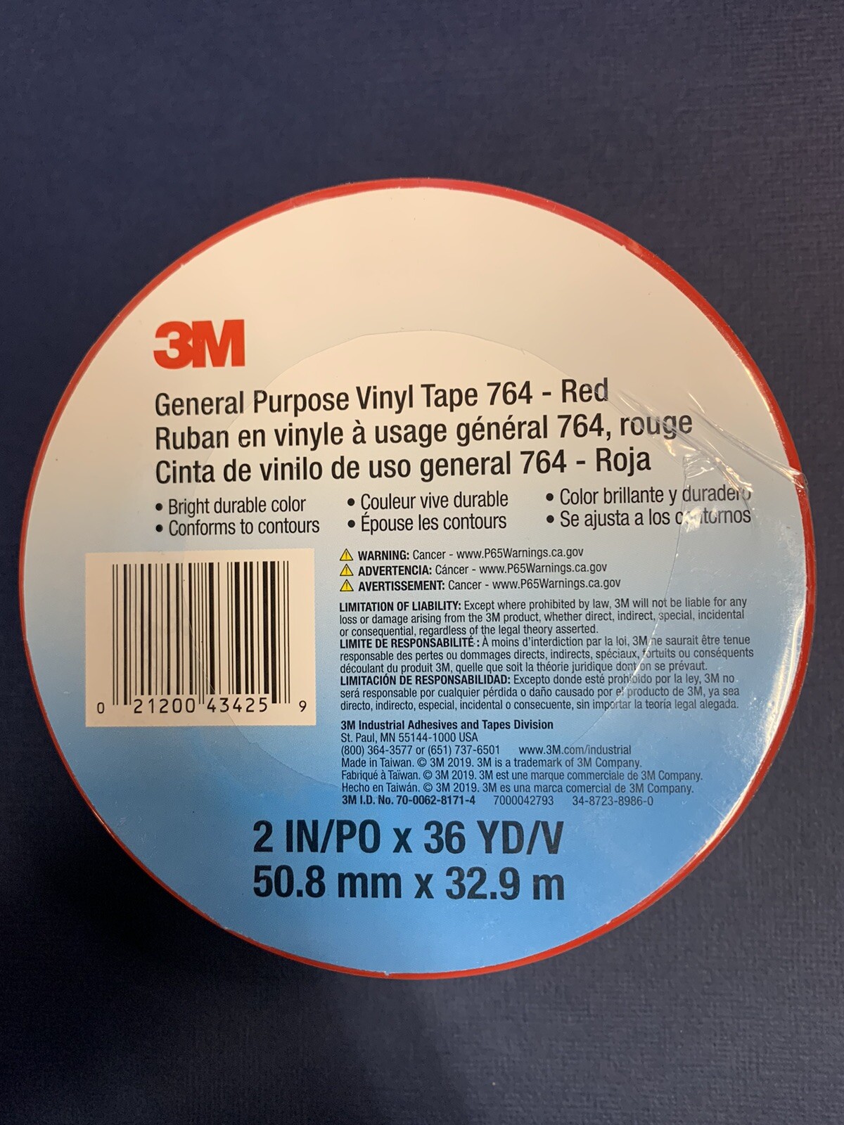 3M General Purpose Vinyl Tape 764 Red 2" x 36 Yard | eBay