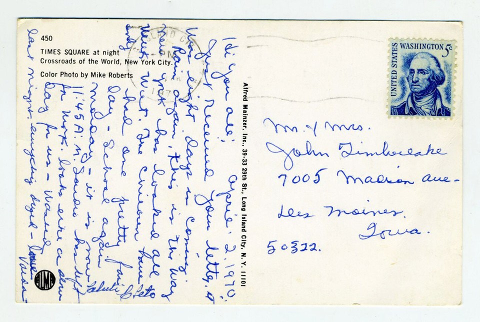 1970 Postmarked Postcard- Times Square- New York, NY- NYC | eBay