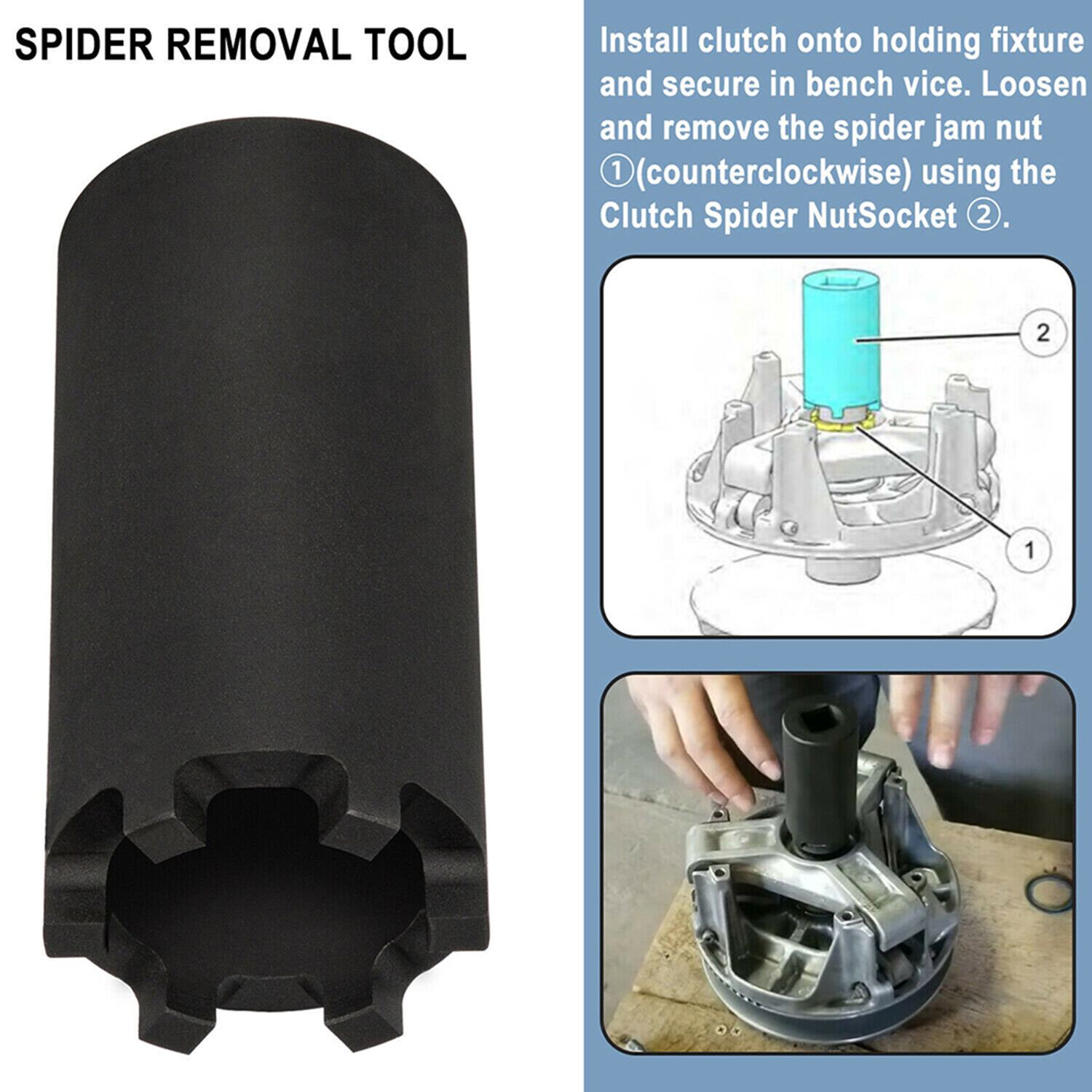 Clutch Spider Nut Socket Tool for Polaris 900 1000 XP RZR, Ranger ...