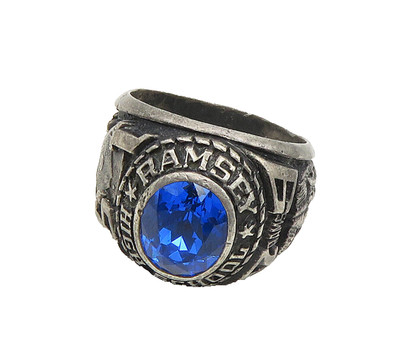 L.G.B. 925 Silver Vintage Blue Spinel Ramsey HS 1979 Class Ring Sz 9 ...