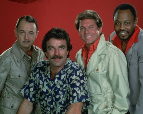 Magnum, P.I. Unsigned photo - Tom Selleck, John Hillerman and Larry ...