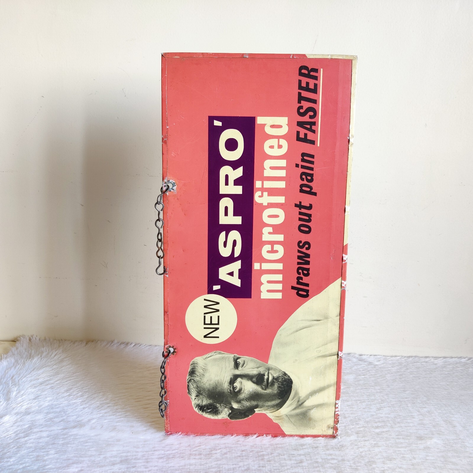 Vintage Aspro Microfined Draws Out Pain Faster Double Side Metal Sign ...