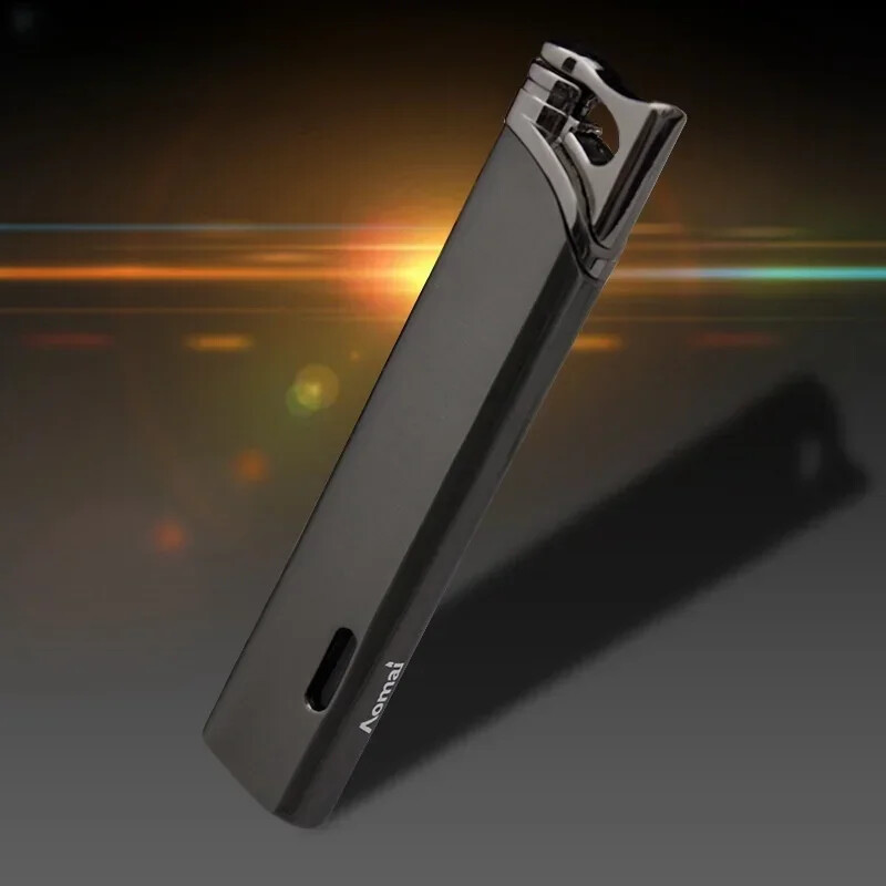 Ultra Thin Refillable Butane Lighter Small Metal Windproof Jet Torch ...