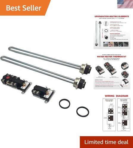 Electric Water Heater Upgrade Kit with 4500W Copper Elements & Dual ...