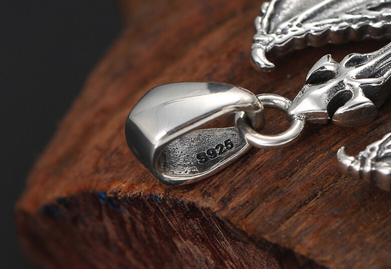 I07 Men's Pendant Key Devil Wings Silver 925 | eBay
