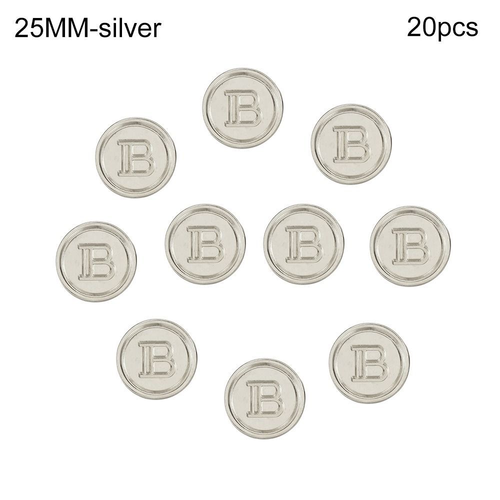 DIY Shirt Buttons Decoration Button Metal Letter B Buttons Sewing ...