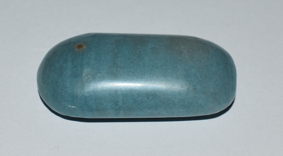 Troilite Crystal Palm Worry Stone Hand Carved Polished Nice Blue Color ...