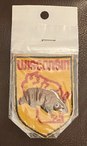Vintage Voyager Iron-on Patch Wisconsin Badger Travel Souvenir Emblem ...