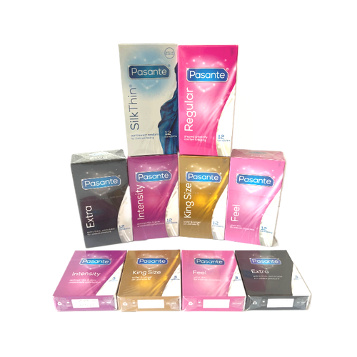 Pasante Condoms- Silk Thin - Ribbed - King Size - Extra Safe - Regular ...