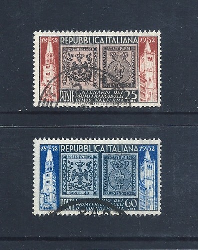 ITALY _ 1952 'MODENA & PARMA STAMP CENTENARY' SET of 2 _ USED ____(905 ...