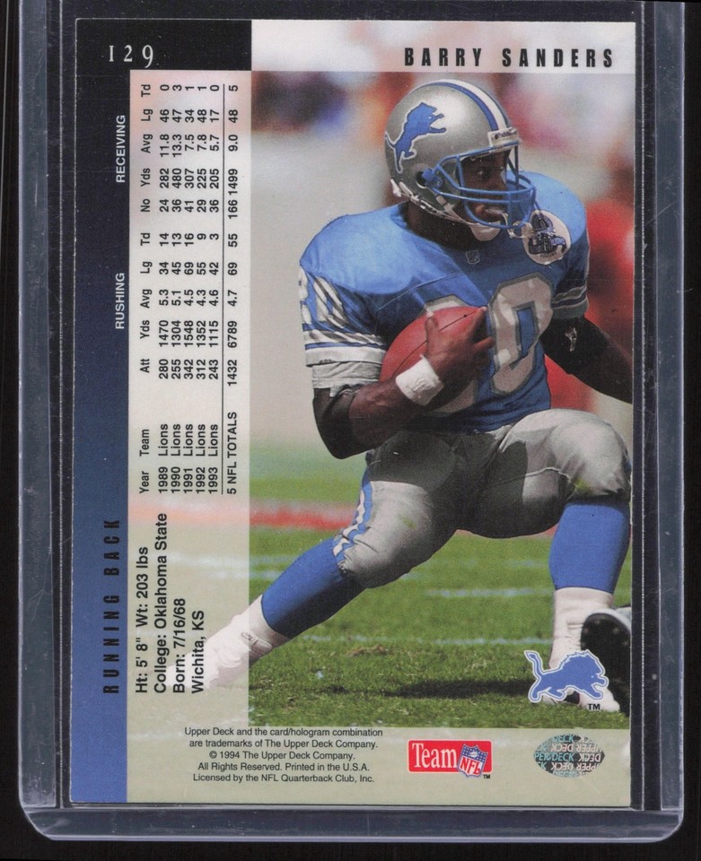 1994 Upper Deck #129 Barry Sanders | eBay