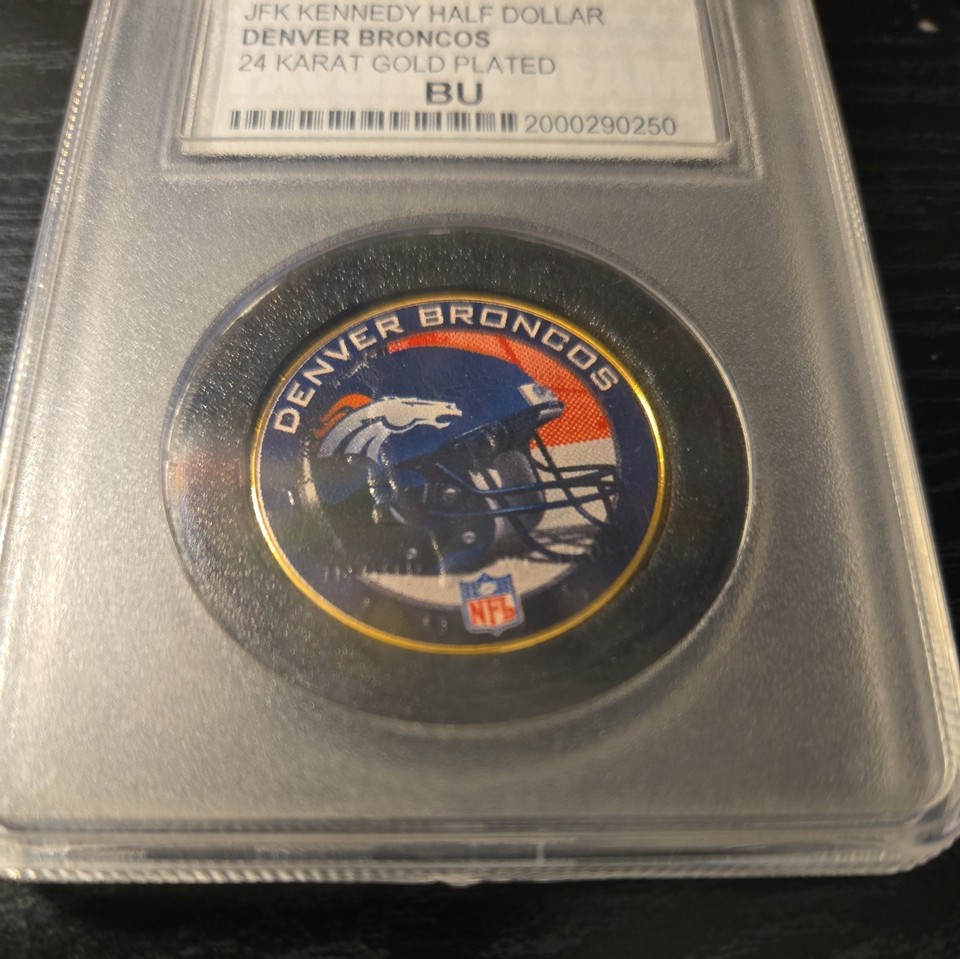 NFL COLLECTIBLE HELMET LOGO HALF DOLLAR COIN 24 KARAT GOLD PLATED ...