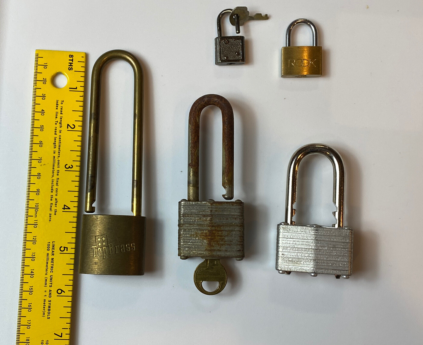 5 Locks: Master Padlocks, Top Brass with Very Long Shaft, & Small ...