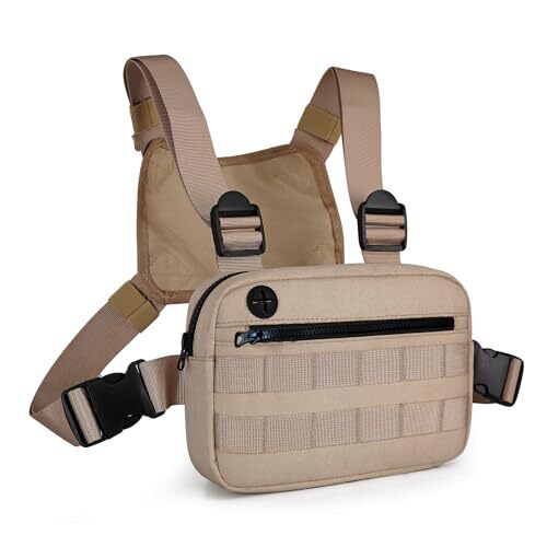 Outdoor Chest Bag For Men, EDC Chest Pack With Built-In Phone Holder ...