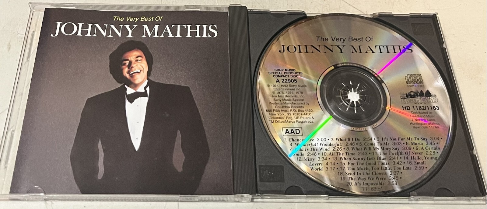 Johnny Mathis – The Very Best Of Johnny Mathis - CD Album 1992 | eBay