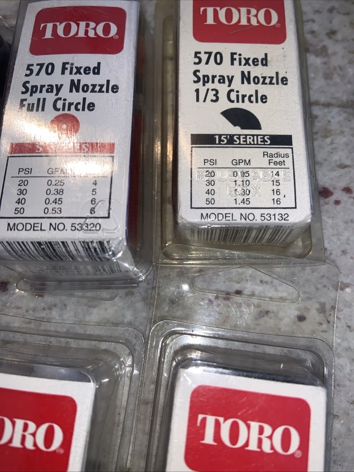 Lot (6) Toro 570 Fixed Spray Nozzle Various Models See Pics For Details ...