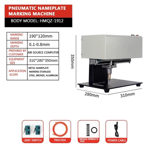 Laser Pneumatic Electric Marking Machine Metal Nameplate Engraving ...
