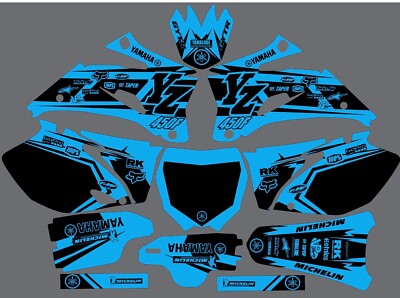 cyan black decal for YAMAHA GRAPHICS YZ 450f YZ450f 2006-2009 | eBay