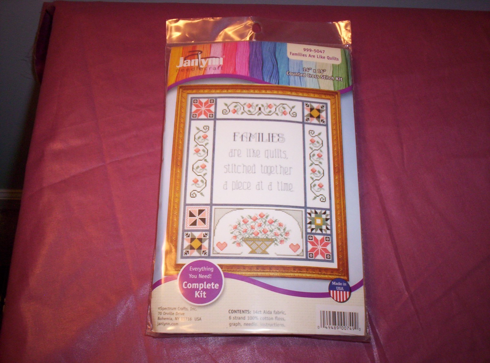 Janlynn Needlecraft #999-5047 Families Are Like Quilts Counted Cross ...