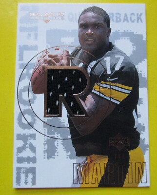 TEE MARTIN 2000 UPPER DECK BLACK DIAMOND ROOKIE PHOTO SHOOT WORN JERSEY ...