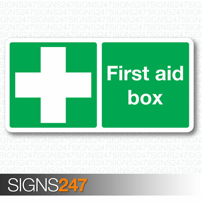 First Aid Box Sticker Accident Emergency First Aid Stickers 100mm x ...