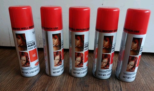 Red Temporary Hair Color Spray Halloween Cosplay 3 Oz Each Lot Of 5 ...