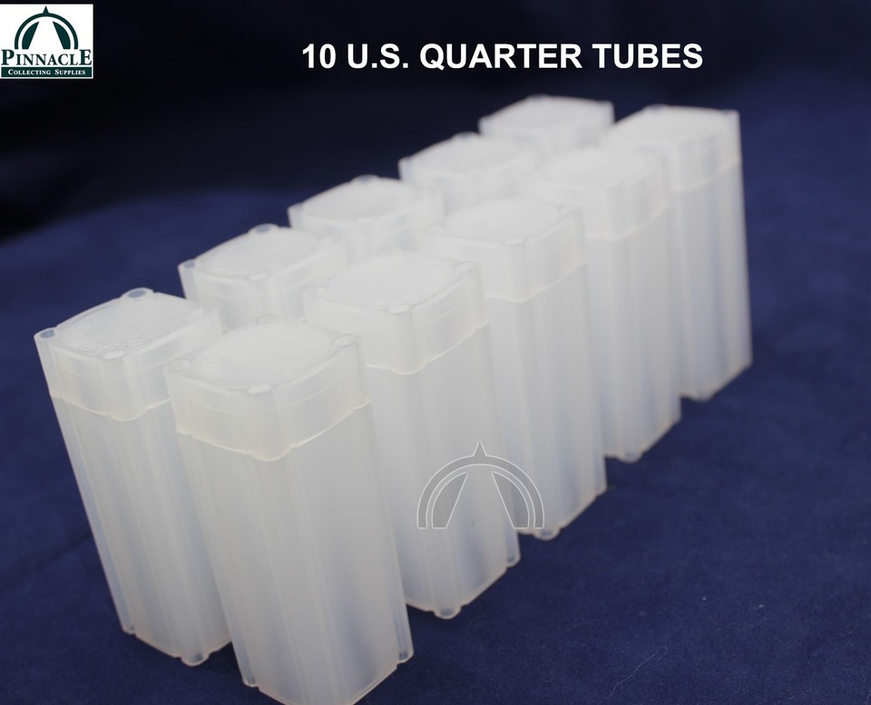 10 Square Quarter Tubes / Archival Quality / Plastic Coin Tubes by ...
