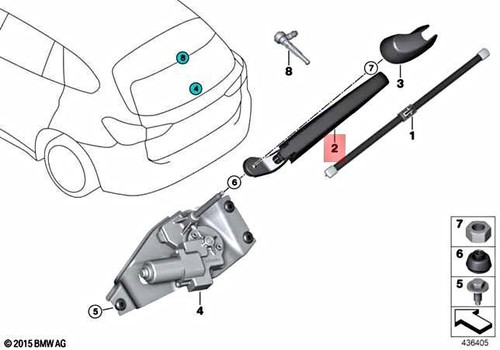 Genuine BMW X1 Rear Back Glass Wiper Arm OE 61627356224 for sale online ...