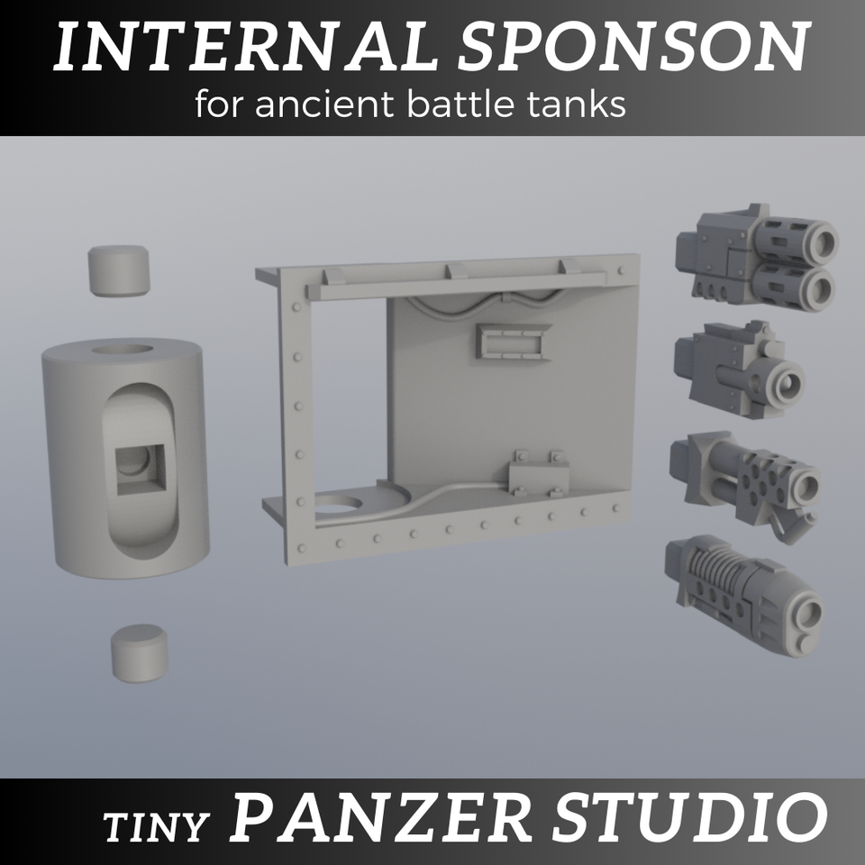 Internal Sponson Kit compatable w/ warhammer 40k Solar Auxilia Leman ...