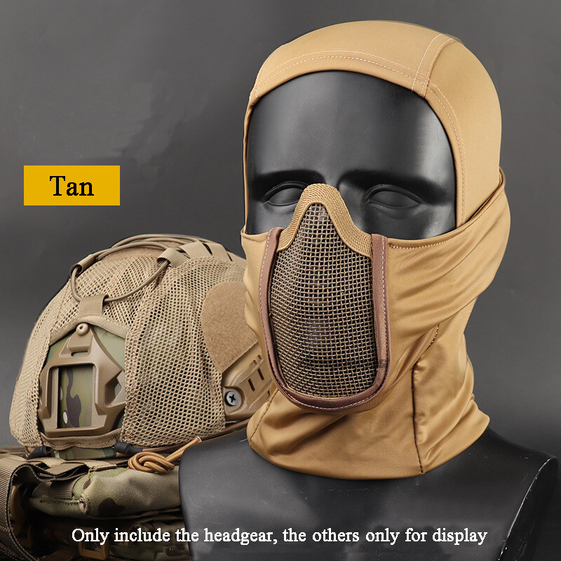 Tactical Mesh Full Face Mask Balaclava Airsoft Hunting Ski CS Helmet ...