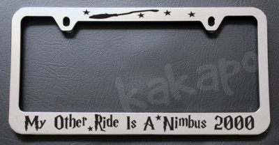 Harry Potter Fans! My Other Ride Is A Nimbus 2000 Chrome License Plate ...