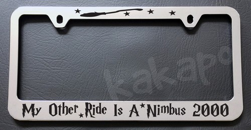 Harry Potter Fans! My Other Ride Is A Nimbus 2000 Chrome License Plate ...