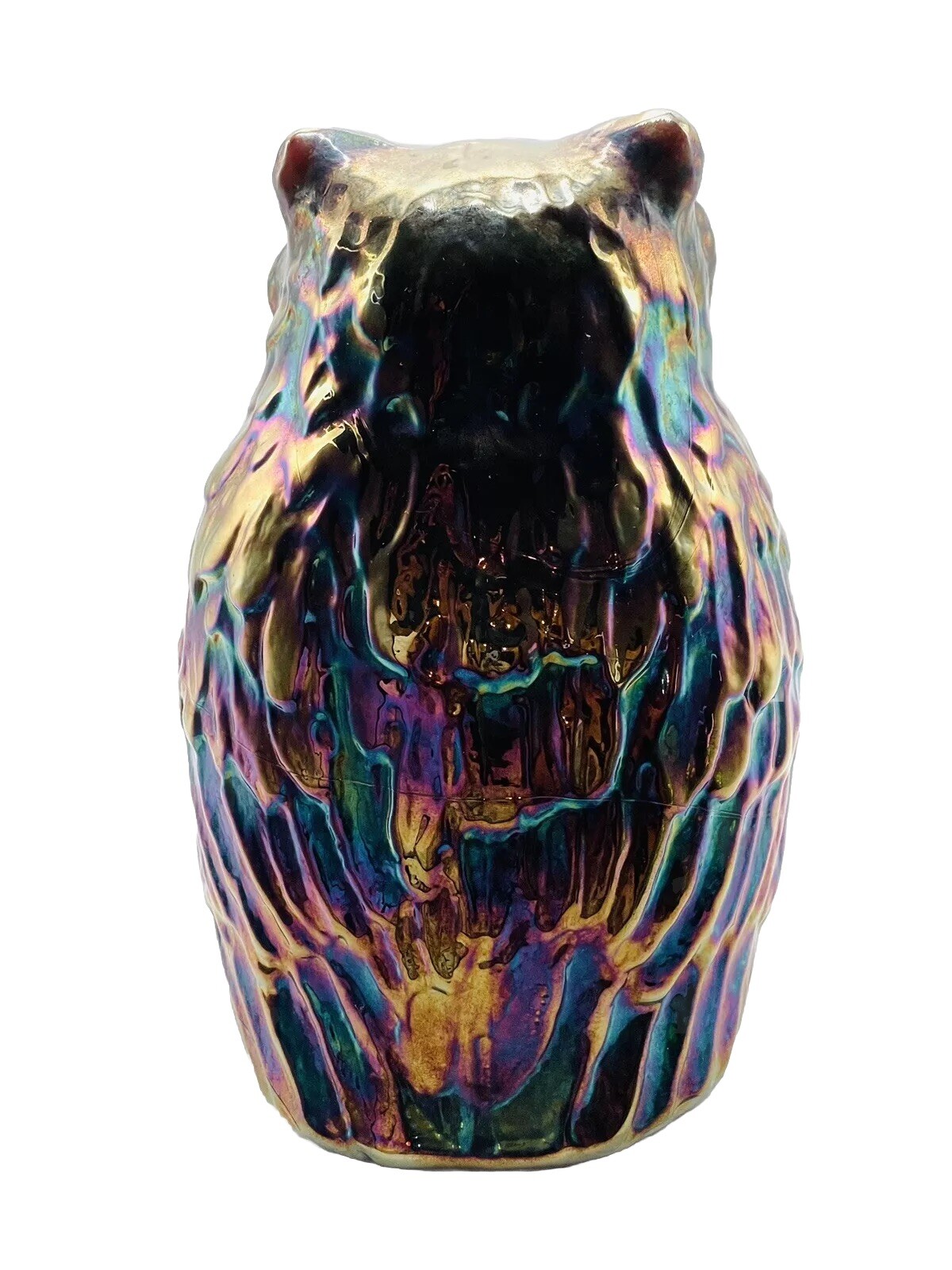 Fenton Owl Amythest Carnival Glass Iridescent Statue Figurine 6 1/2" | eBay