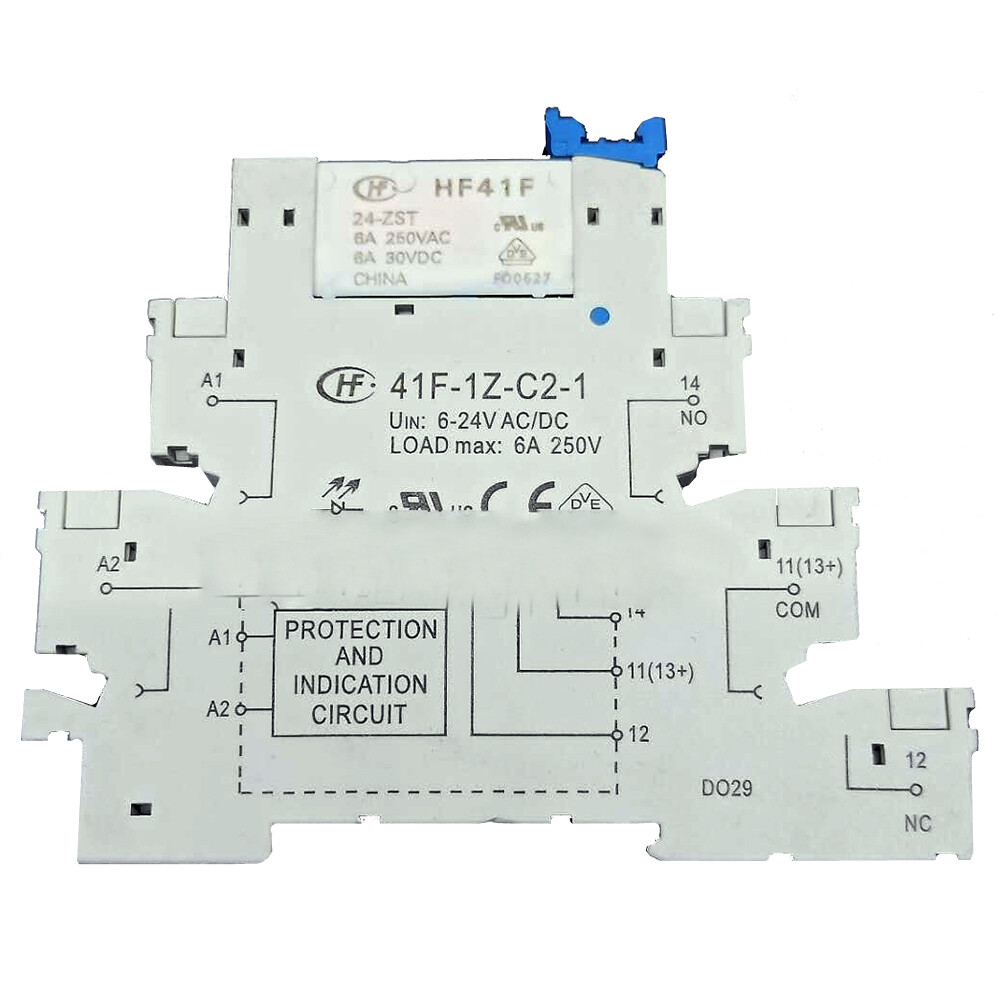 2Pcs HongFa HF41F-24-ZST 24VDC Power Relay with 41F-1Z-C2-1 Socket | eBay