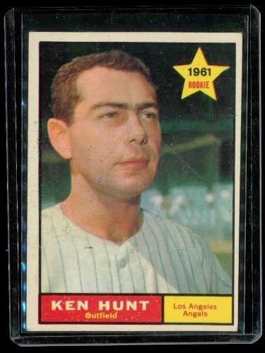 Vintage 1961 TOPPS ROOKIE Baseball Trading Card #156 KEN HUNT Los ...
